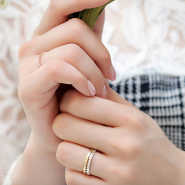 HEXAGON STACK RING-THREE COLORS
