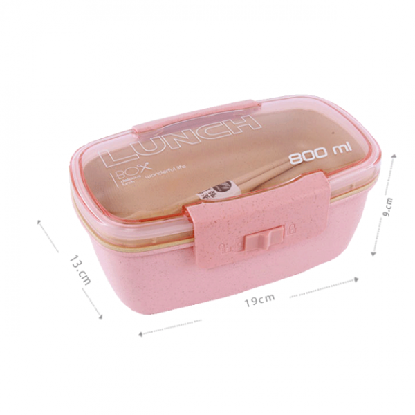 wheat straw lunch box double-layer lunch box lock & leak-proof ...